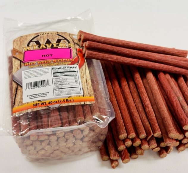 Hot Beef Sticks (40 pc) - Hummers Meats